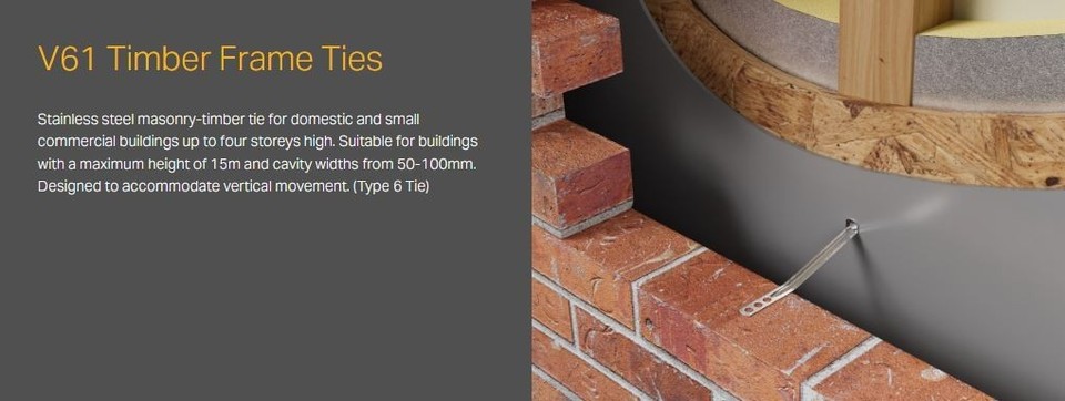 Vista V61 - 125 Type 6 Stainless Steel Timber Frame Wall Ties | eBay UK