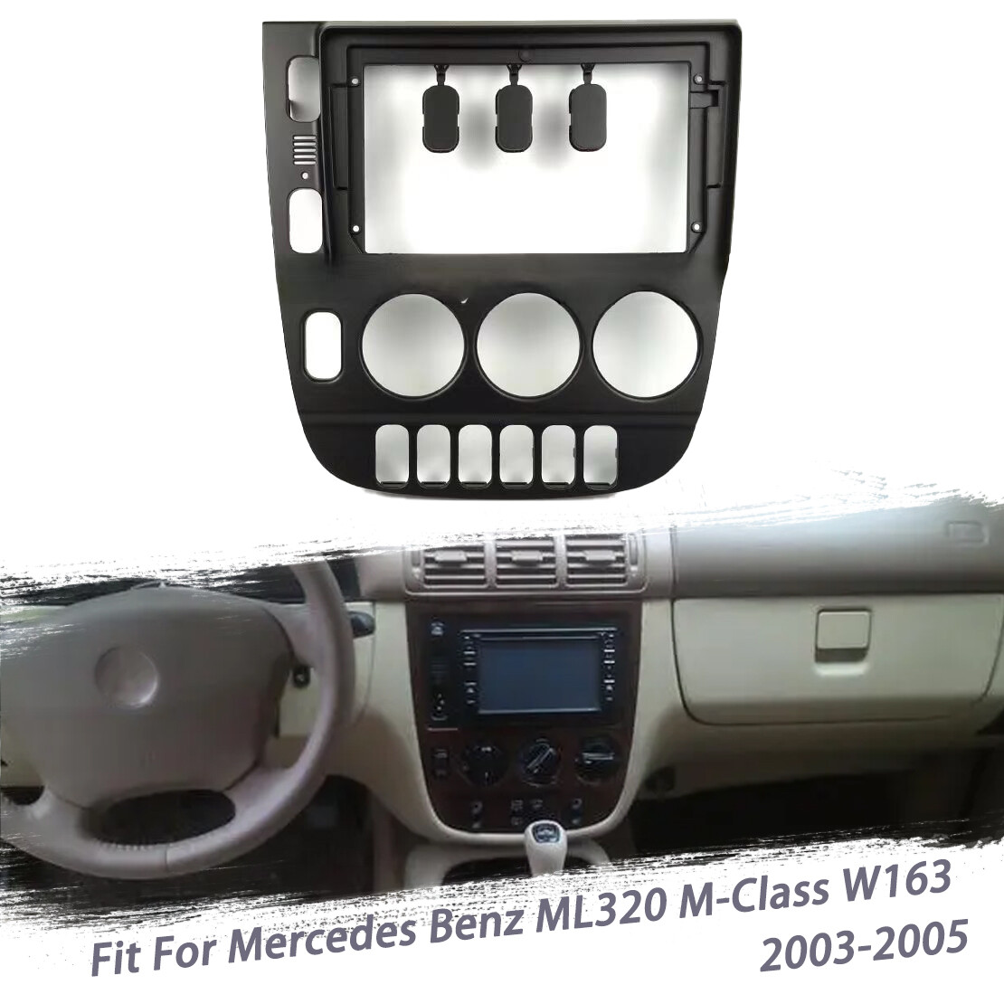 Fascia Stereo Bezel Panel Frame Trim For Mercedes ML320 M-Class W163 ...