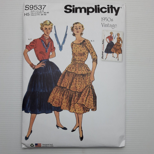 Simplicity Sewing Pattern 9537 S9537 Women's Blouse Skirt 1950s Size 6 ...