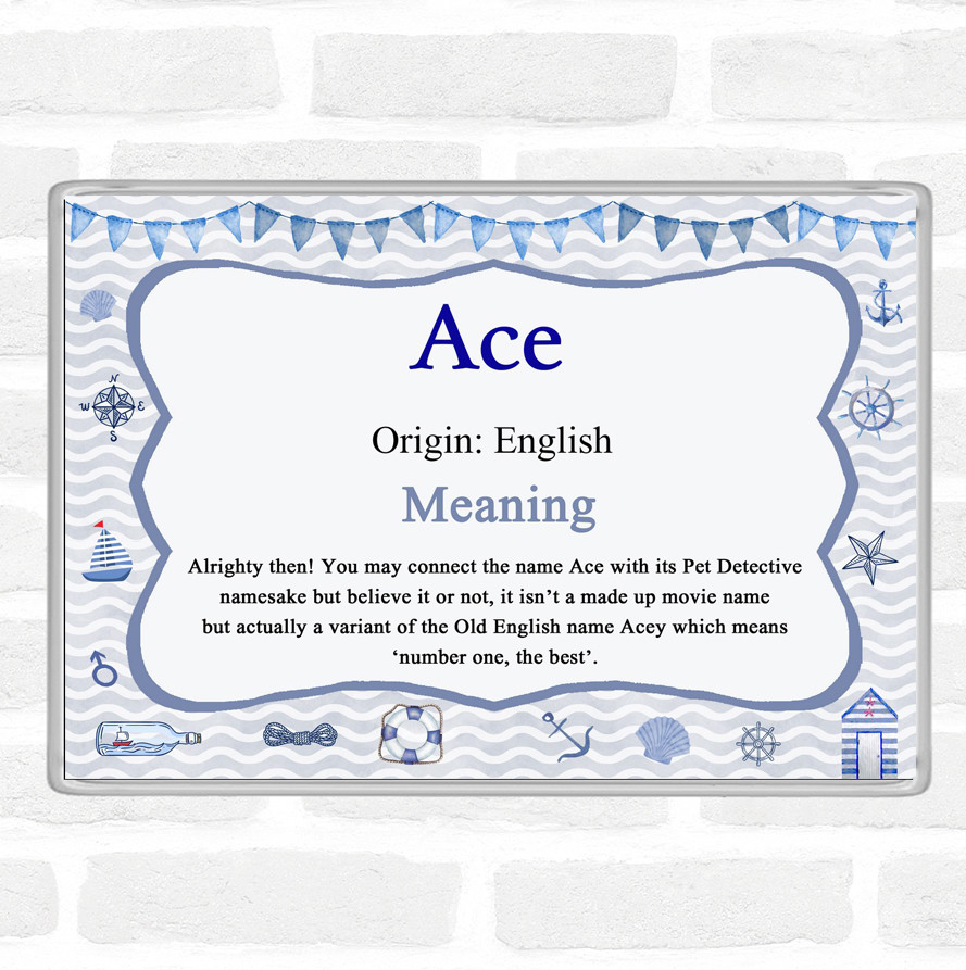 Ace Name Meaning Jumbo Fridge Magnet Nautical | eBay