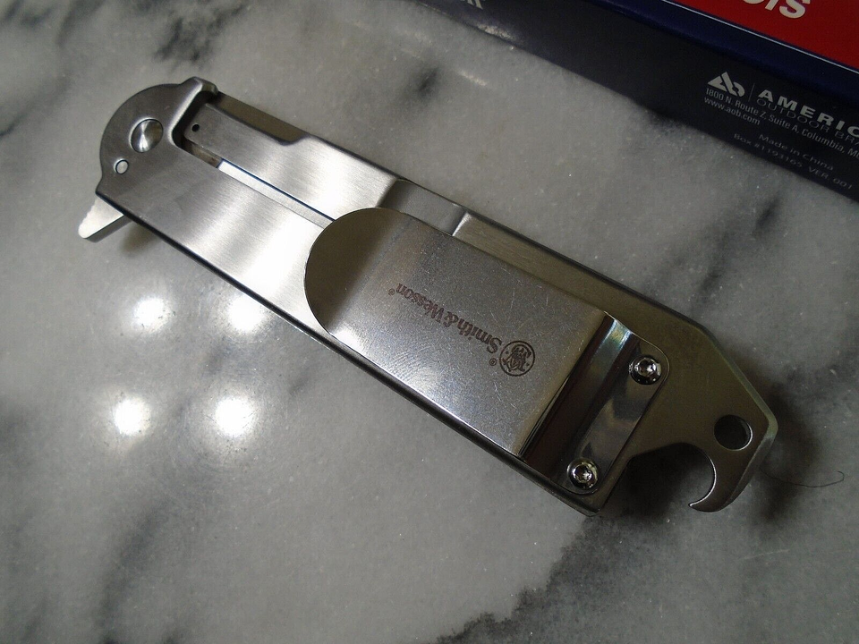 Smith & Wesson Big Benji Ball Bearing Pivot Tanto Pocket Knife G10 Cap ...