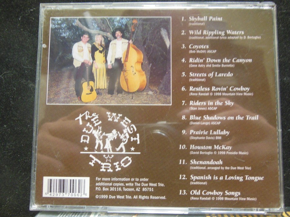 The Due West Trio - Old Cowboy Songs, CD w/ Case, Art & Tracking | eBay