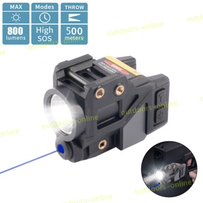 Blue Tactical Flashlight Laser Sight Strobe Pistol Light For Glock ...