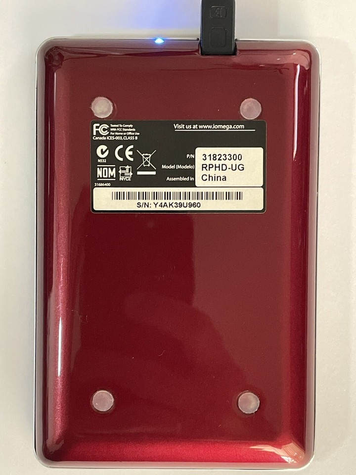 Iomega EGO 500gb External Hard Drive Red w/ Cable RPHD-UGC 31823300 | eBay