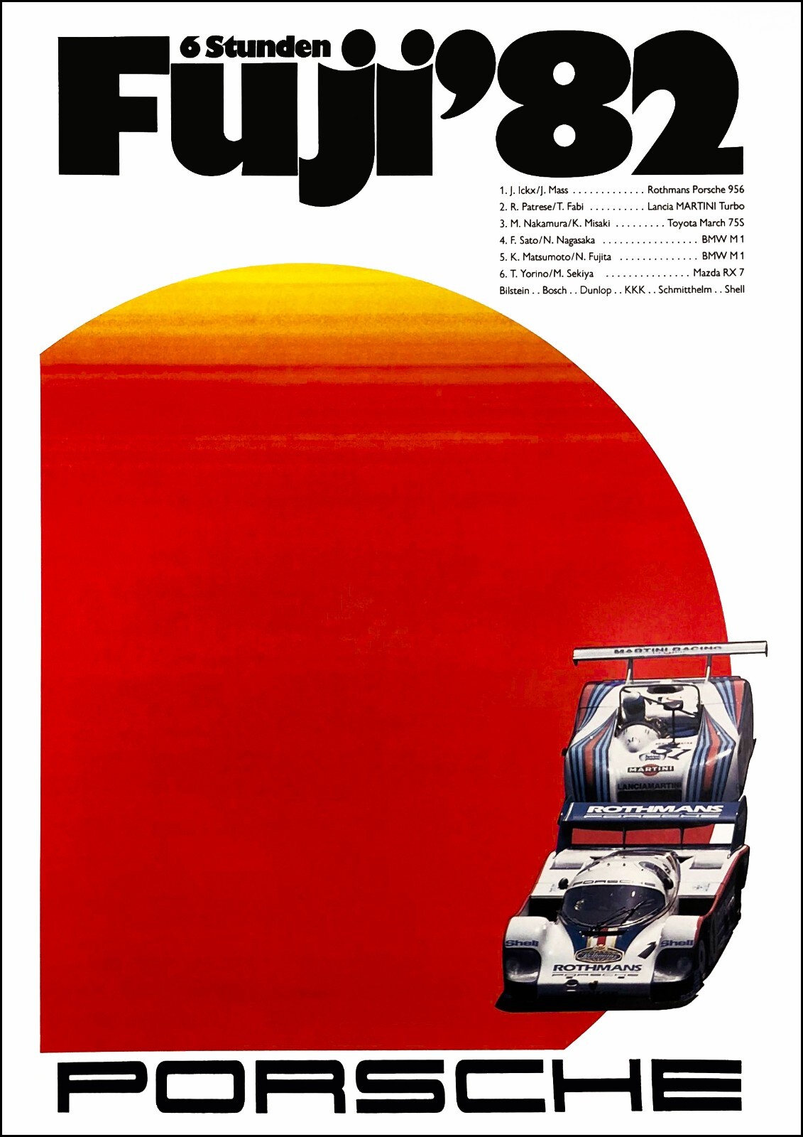 Fuji'82 Porsche 6 Stunden Vintage Racing Poster Art Print | eBay