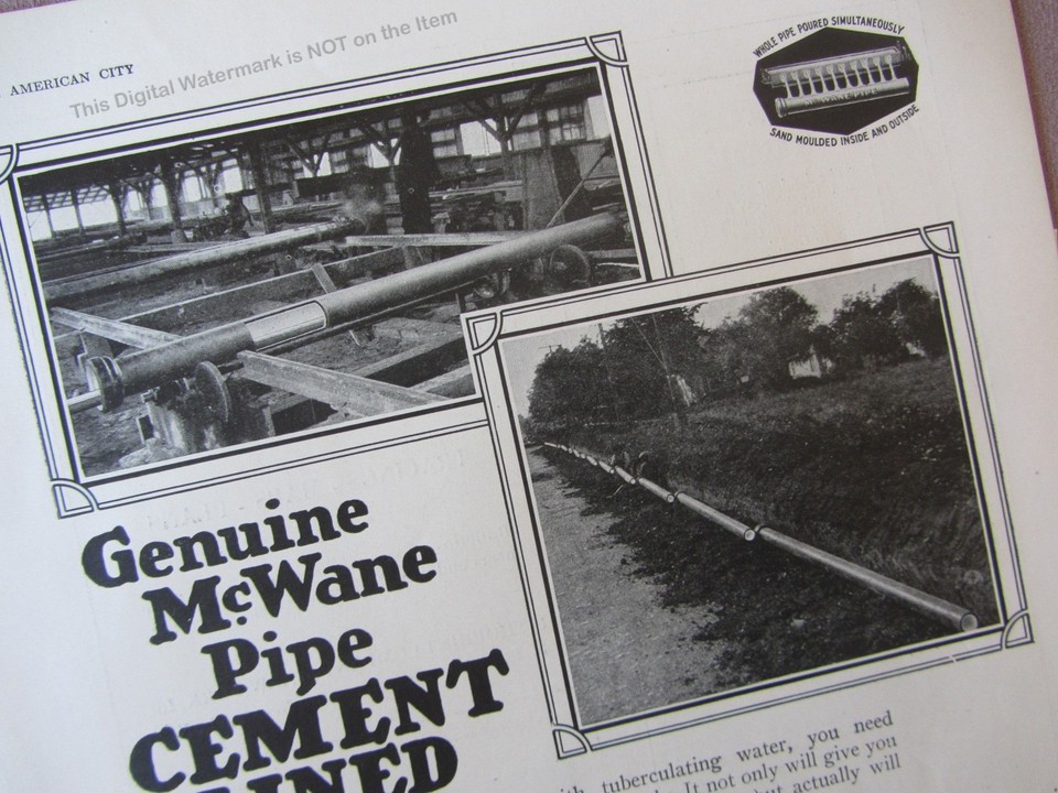 1928 Ad McWane Cast Iron Pipe Co Birmingham AL Water Supply Industrial ...