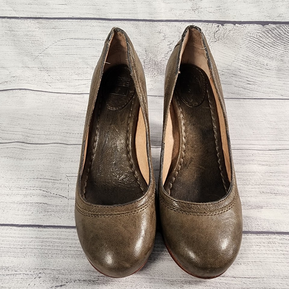 FRYE Leather Carson Pump Shoes Women's 6.5M Distressed Green/ Brown ...