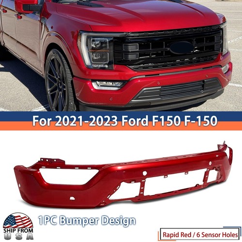 Front Bumper Face Bar Rapid Red For 2021-2023 Ford F150 F-150 w/Six ...