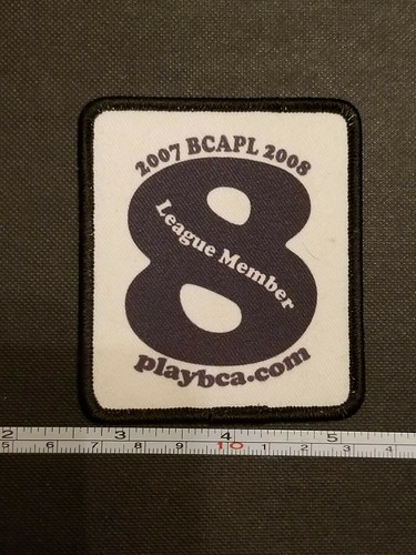 LMH Patch BCA POOL LEAGUE 2007 2008 BCAPL MEMBER Billiard Congress 8 9 ...