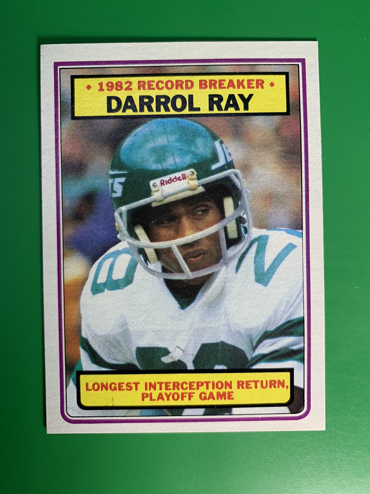 1983 Topps Darrol Ray RB Longest Int Return #7 New York Jets | eBay