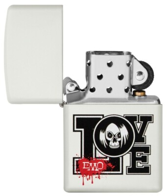 ZIPPO "EMO LOVE DESIGN" WHITE COLOR LIGHTER ** NEW ** | eBay