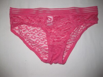 Shein sheer leopard print mesh bikini panties S hot pink nip kawaii 80s ...