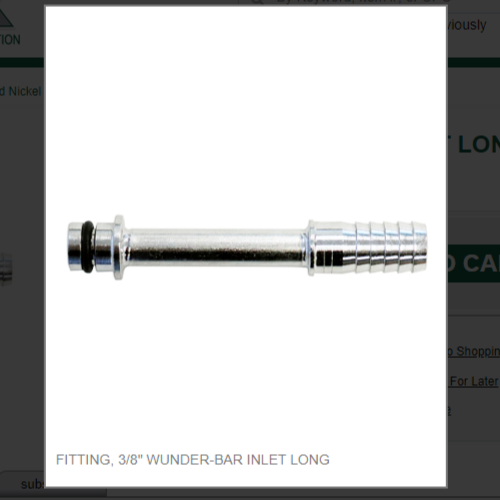 FITTING, 3/8" WUNDER-BAR INLET LONG # 7062 | eBay