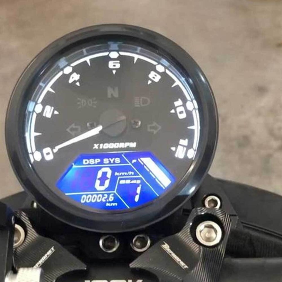 Digital Gauge Motorcycle Speedometer Tachometer Odometer MPH KM/H ...