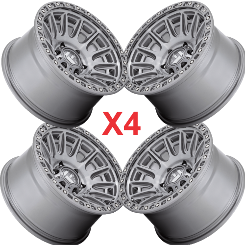 FUEL RIMS 17X9 FITS JEEP WRANGLER GLADIATOR SILVER PLATINUM WHEELS D833 ...