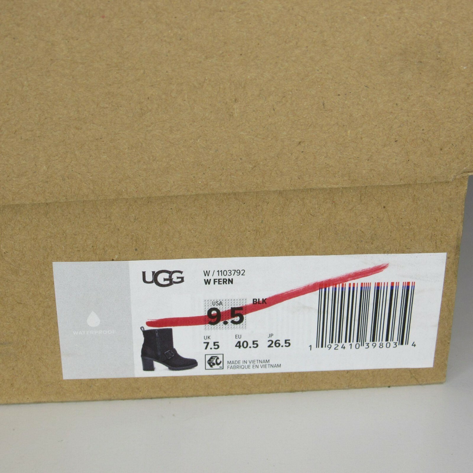 UGG WOMEN’S FERN WATERPROOF LEATHER CHUNKY HEEL BOOTS US SIZE 9.5 | eBay