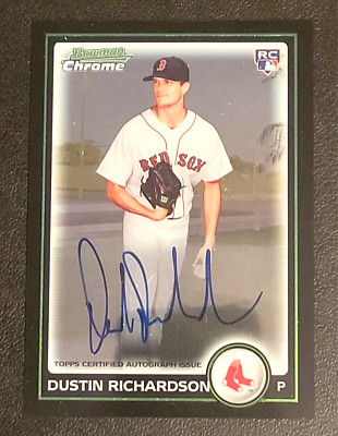 2010 Bowman Chrome Rookie Auto Dustin Richardson #218 RC Boston Red Sox ...