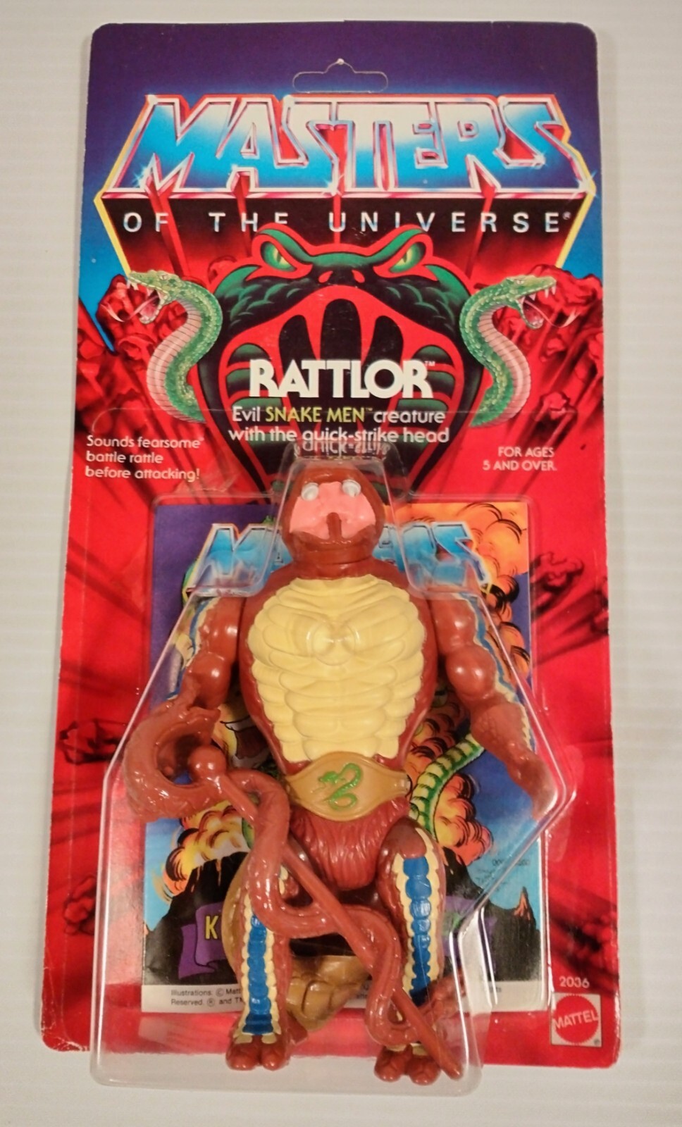 Masters Universe MOTU He-man Rattlor V1 5" Figure Yellow Neck Mattel ...