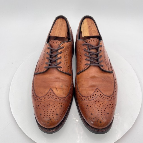 Allen Edmonds Lombard Men Size 9D Walnut Brown Leather Wingtip Derby ...