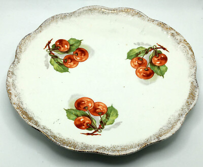 Vintage Smith Phillips Porcelain 9 1/2" Plate Gold trim, Cherries 1910 ...