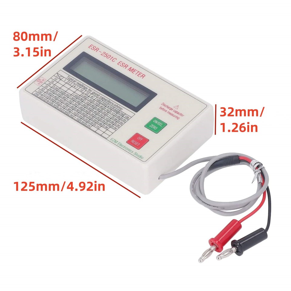 ABS Handheld ESR DCR Capacitor Tester High Accuracy Capacitance Meter ...