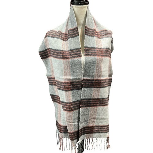 Italian Woolen Lambswool Scarf Gray Plaid Fringe Old Money Preppy ...