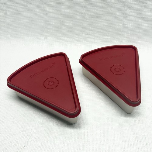 Vtg Tupperware Pie Slice Keeper Clear 269-20 w/ Red Lid 268-10 | eBay