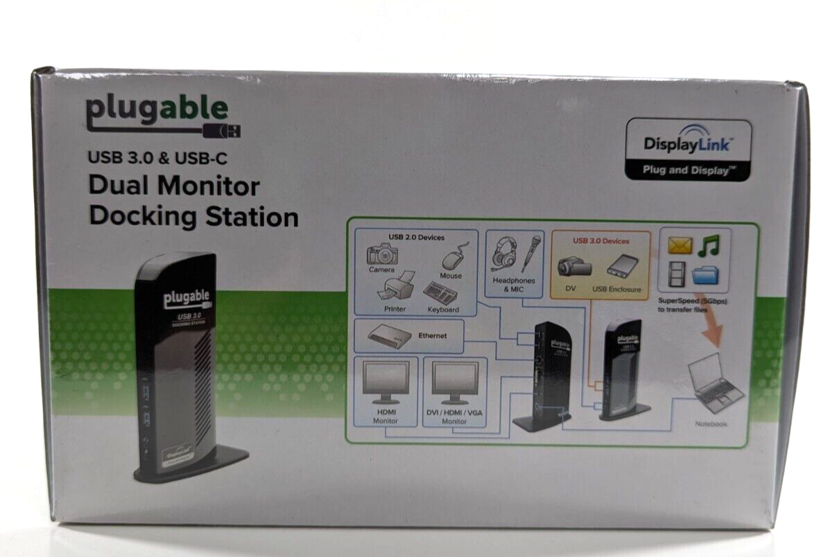 DisplayLink Plugable UD-3900 USB 3.0 Universal Docking Station for ...