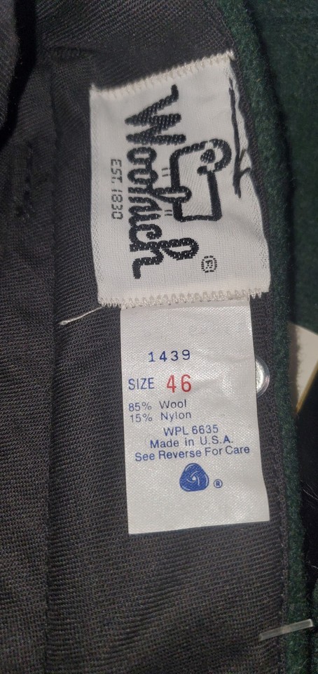 New Vintage Woolrich Made In USA Malone Wool Pants Size 46 Unhemmed ...