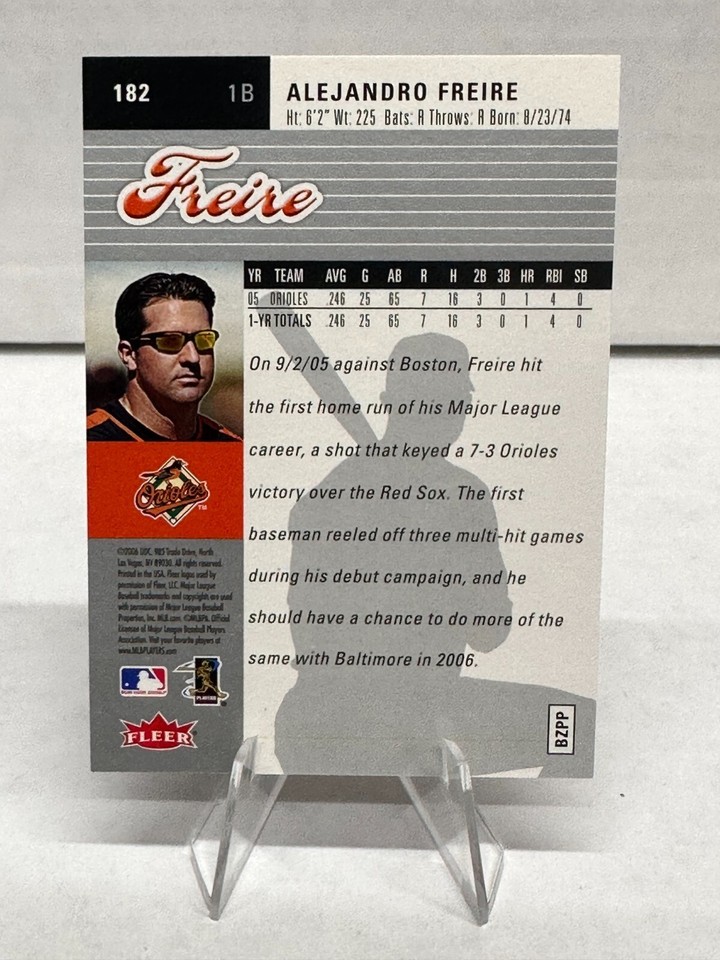 2006 Fleer Ultra Baseball Card #182 Alejandro Freire RC Baltimore ...