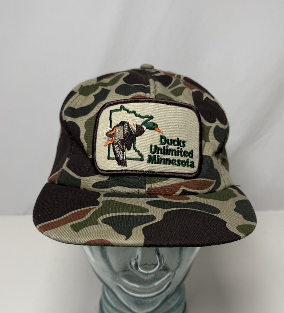 RARE Vintage Ducks Unlimited Minnesota Camo Hat Patch… - Gem