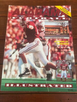 October 16, 1993 Alabama vs. Tennessee Football Game Day Progam | eBay