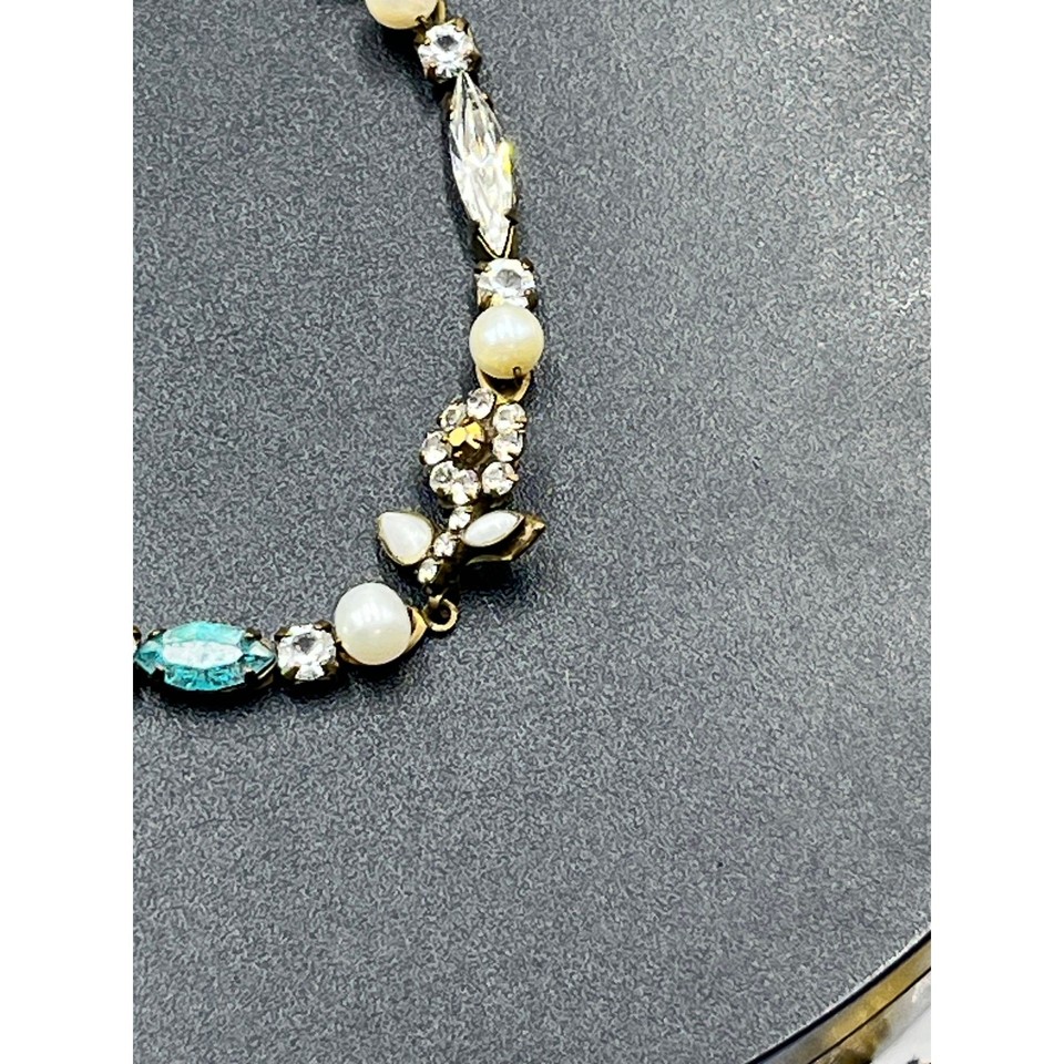 Sorrelli Clear Crystal Flower Blue Swarovski Antiqued Romantic Bracelet ...