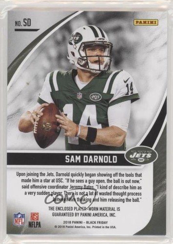 2018 Panini Black Friday - Rookie Materials Sam Darnold #SD /50 (MEM ...