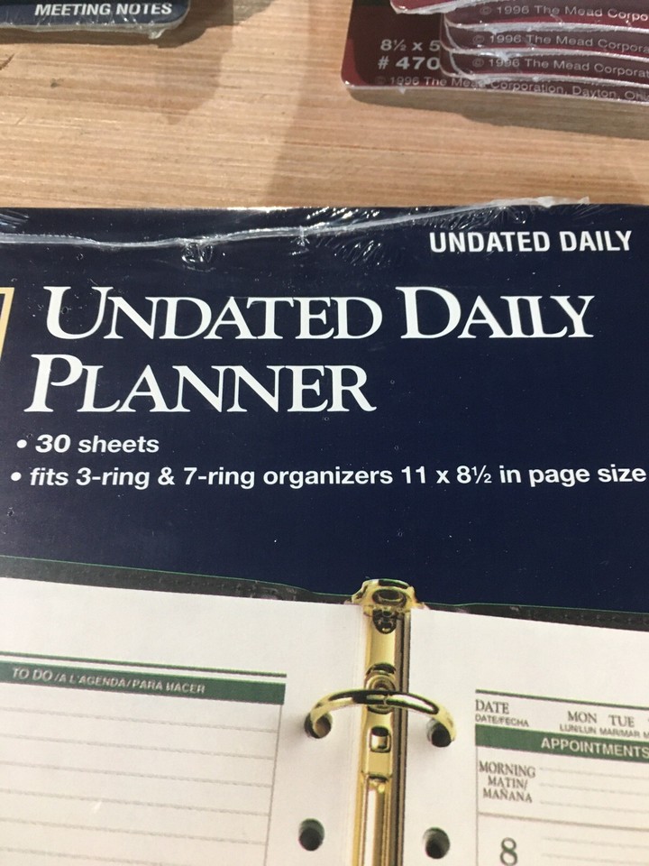 Mead Planner 47200 Refill Undated Daily Planner 30 Sheets Franklin Day ...
