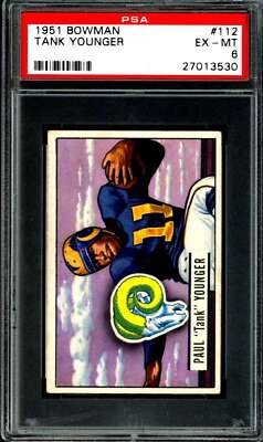1951 Bowman FB #112 Tank Younger PSA 6 Rams (3530) | eBay