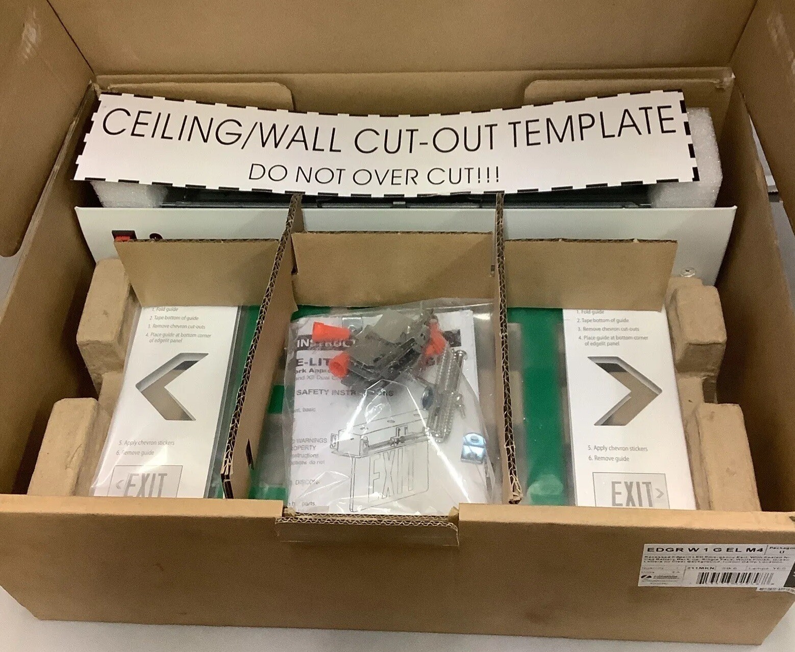 New Lithonia Lighting EDGR-W-1-G-EL-M4-NSB Green Exit Sign (M3) | eBay