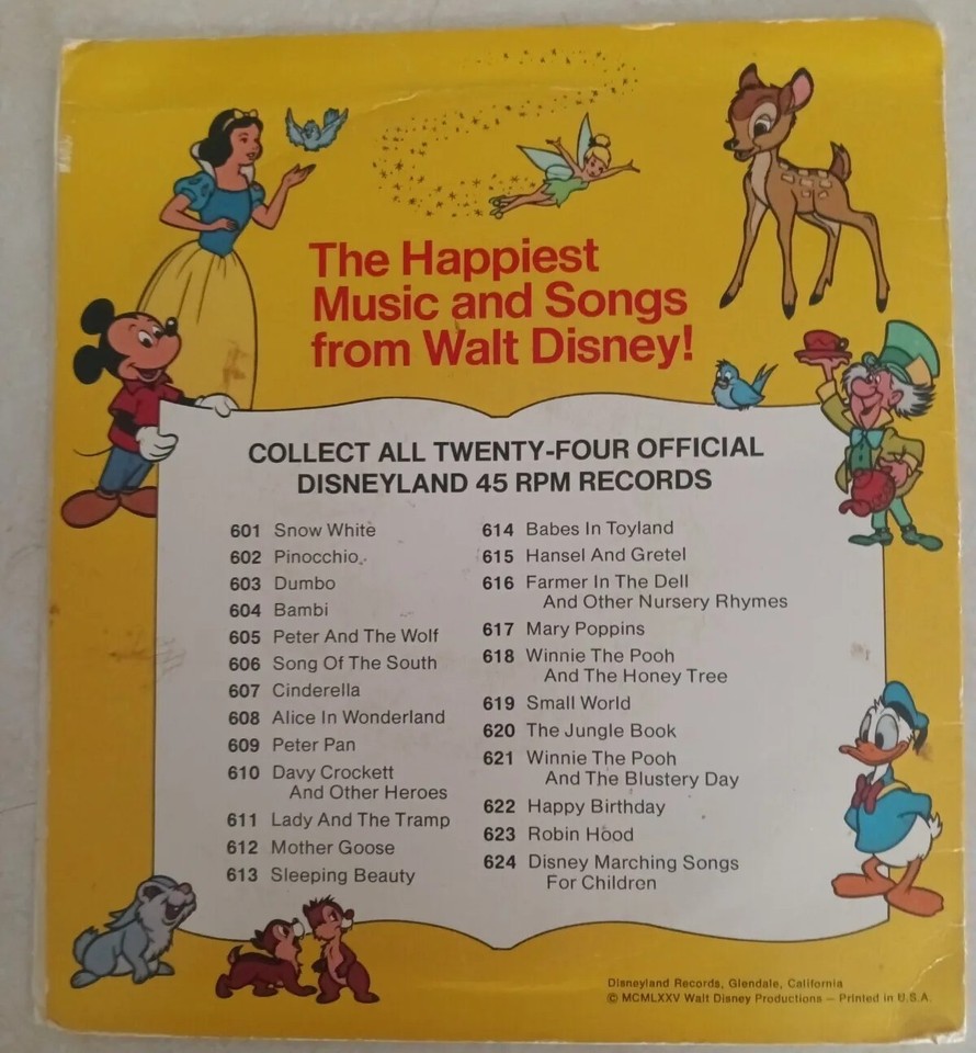 DISNEY'S 1975 Vintage "LADY AND THE TRAMP" 45 Record DISNEYLAND Records ...