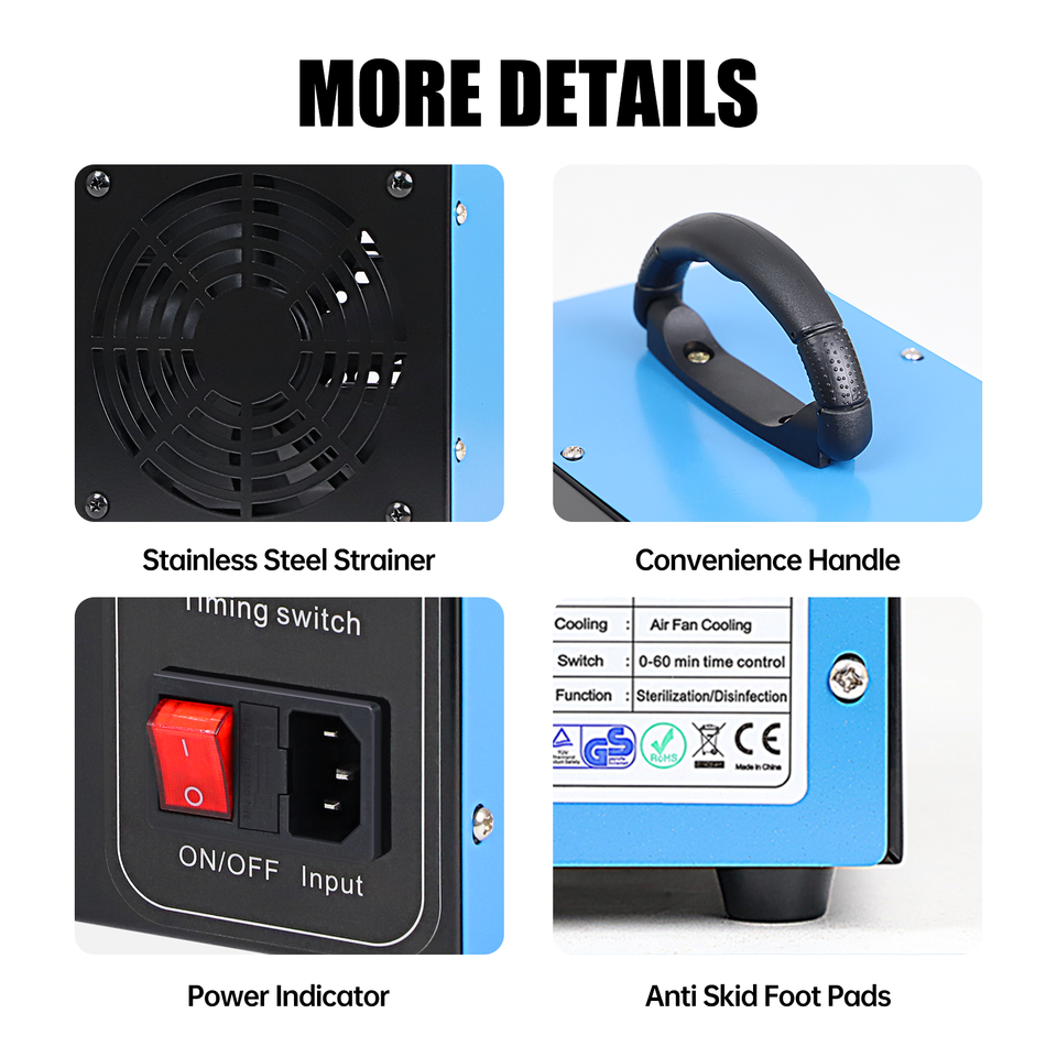 Portable 40g/h Ozone Generator Machine Air Purifier Ionizer Ozonator ...