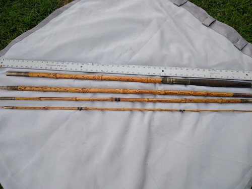 ANTIQUE BAMBOO FISHING ROD POLE AWESOME MARKINGS VINTAGE | eBay
