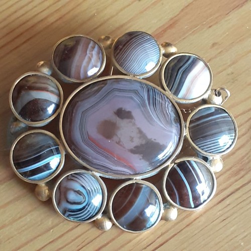 VICTORIAN BANDED AGATE BROOCH in Excellent Condition 55mm | eBay UK