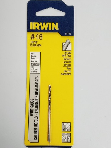 Irwin #46 (.0810'') X 2-1/8 in. L High Speed Steel Wire Gauge Bit 81146 ...