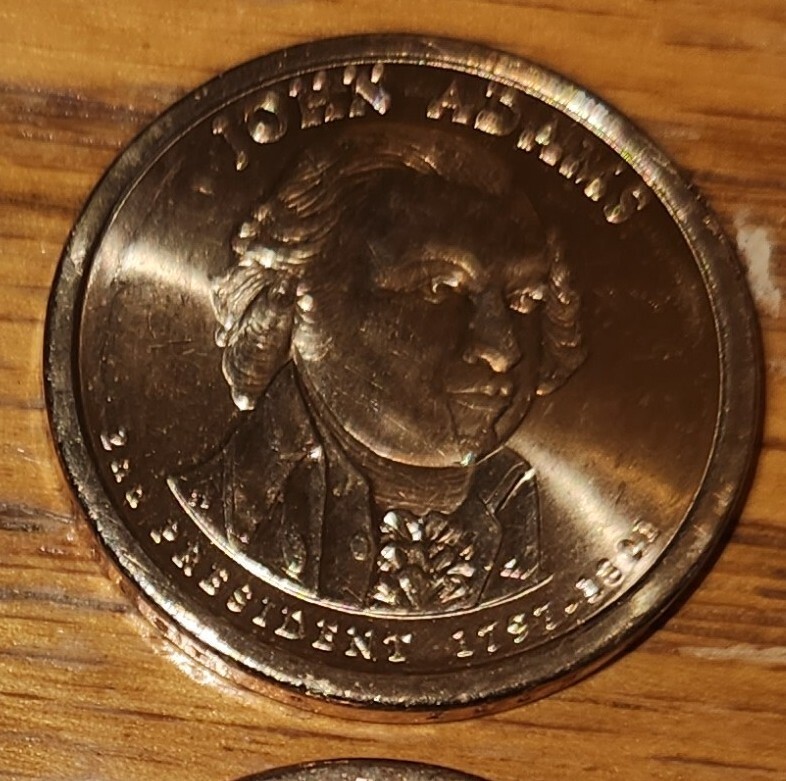 2- 2007-D John Adams One Dollar US Liberty Gold Color Coins FREE ...