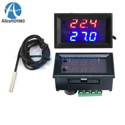 W1209WK DC 12V Digital thermostat Temperature Control Sensor 1% 3950 ...