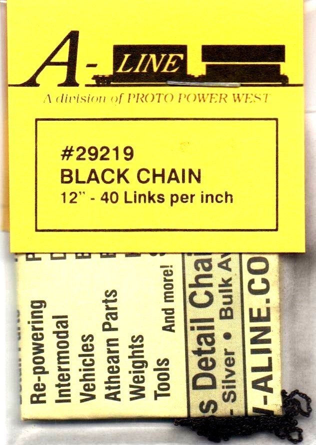 HO Scale A Line Product 29219 Pre-Blackened Brass Chain 12" 40 Links ...