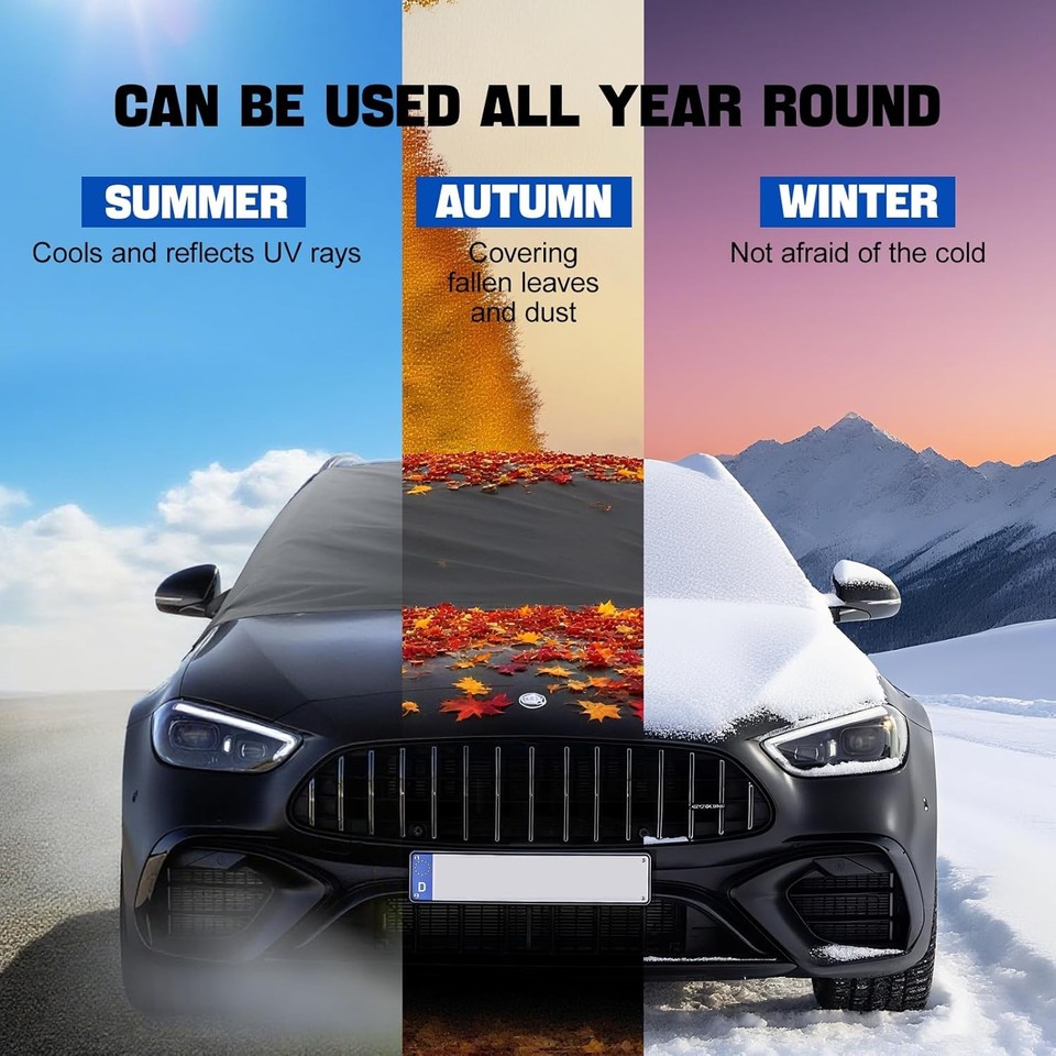 12 Magnets Car Windshield Snow Cover Ice Frost Guard Sun Shade For Four ...