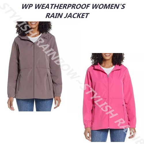WP WEATHERPROOF WOMEN'S WATER & WIND RESISTANT HOODED RAIN JACKET ...