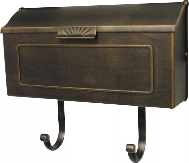 Antique Bronze Classic Cast Aluminum Wall Mount Mailbox Durable powder ...