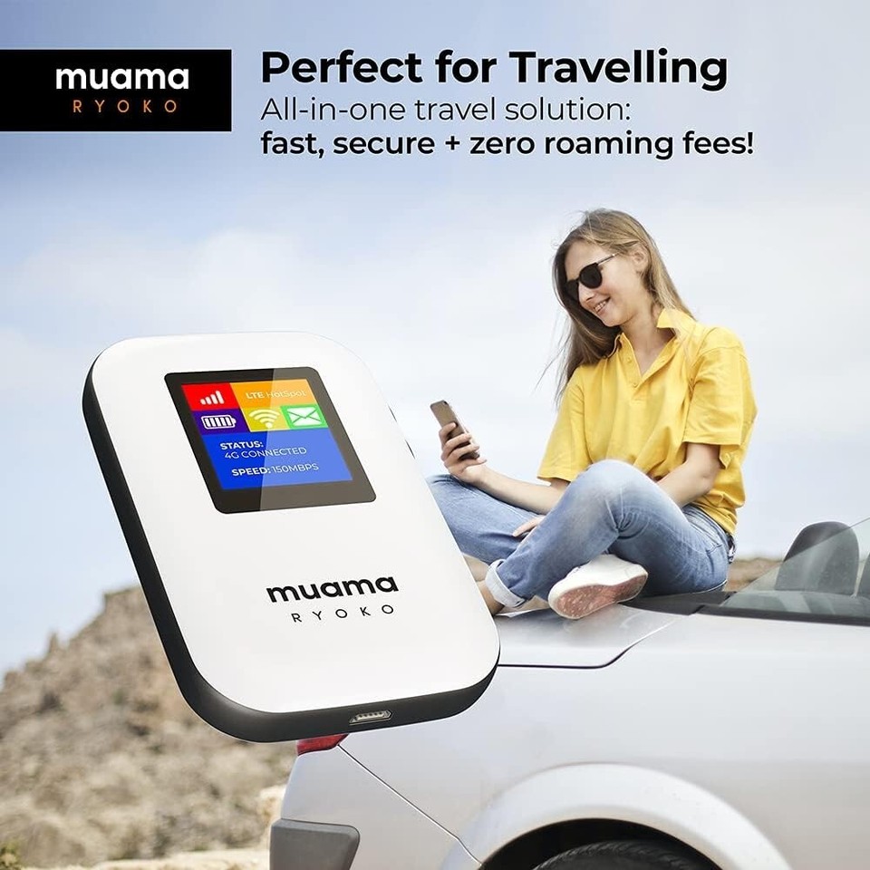 RYOKO Mobile WiFi Portable Hotspot with 500MB Data 4G LTE Speed, SIM ...
