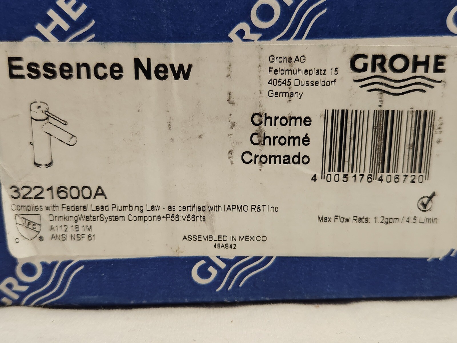 Grohe 3221600A Essence Single Hole Bathroom Faucet, 1.2 GPM - Starlight ...